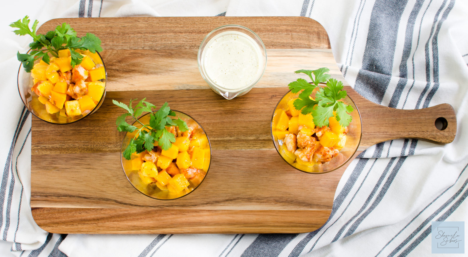 Shrimp & Mango Appetizer with Cilantro-Chile Sauce - Shamila Sobers