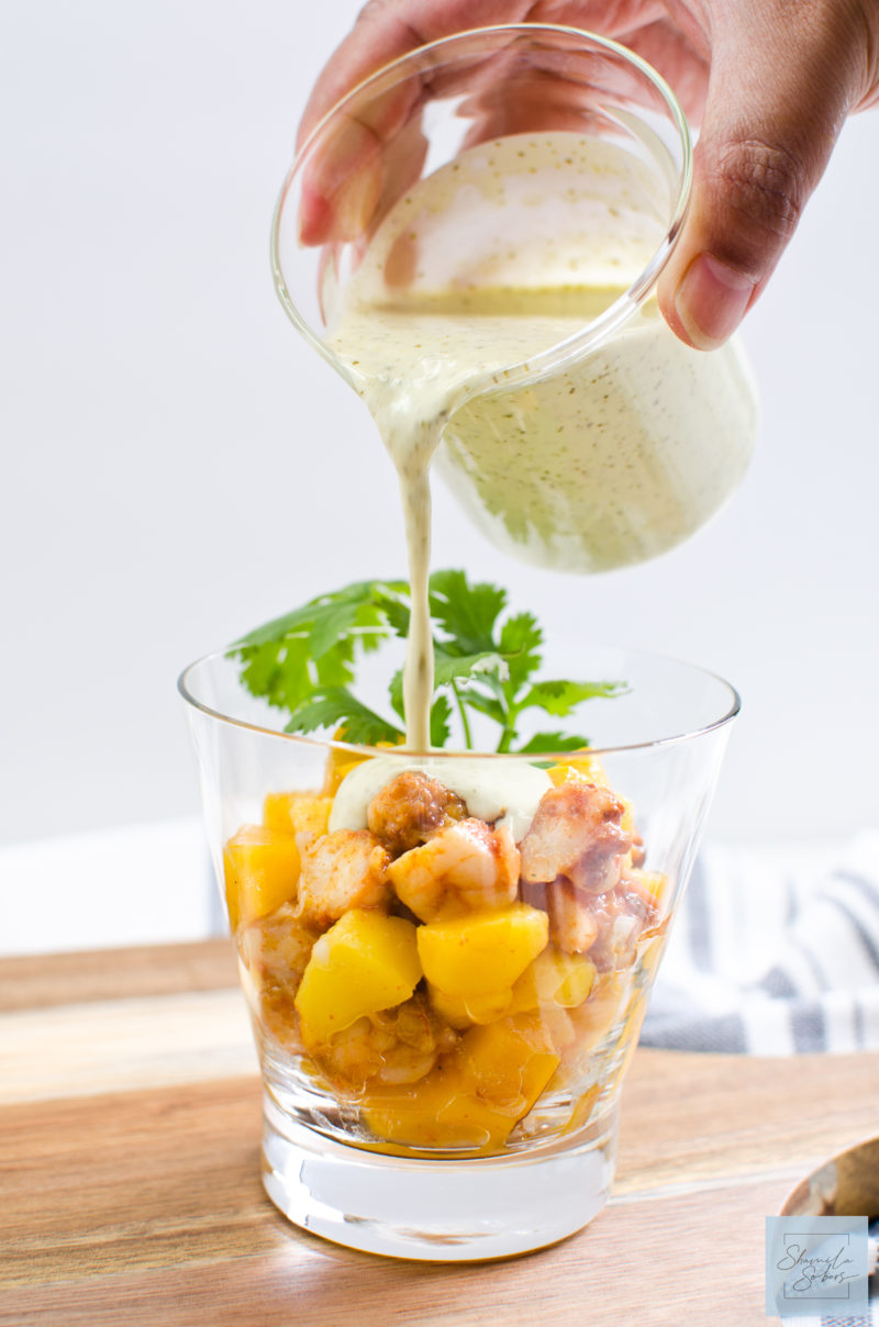 Shrimp & Mango Appetizer with Cilantro-Chile Sauce - Shamila Sobers
